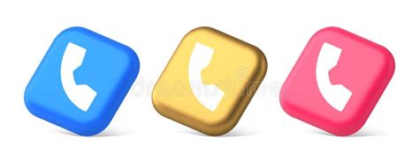 Phone Call Contact Voice Communication Button Web Application Design 3d Realistic Isometric Icon