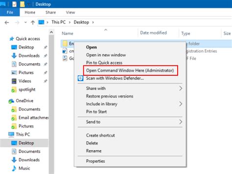 open command prompt as administrator from context menu in windows 10
