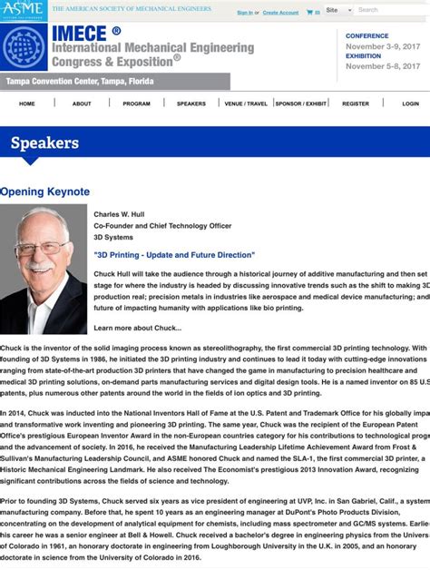 Rama Koganti On Linkedin Cant Wait To Attend 3d Printing Key Note Session By Charles Hull Cto Of