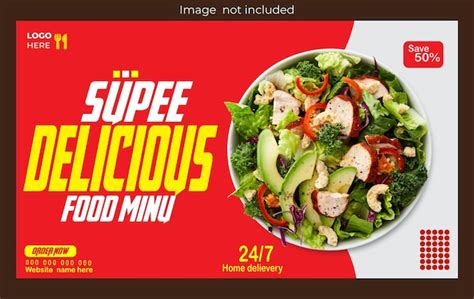 식품 웹 배너 템플릿 디자인 프리미엄 벡터
