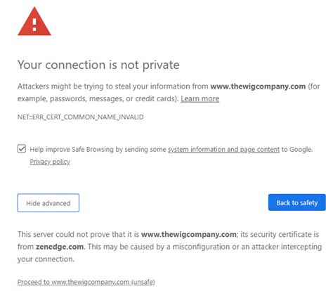 Page That Says Your Connection Is Not Private Windows Forums