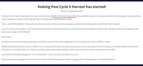 Harvest Period Updated Ends On 10 Oct Devs Want More Time To Work On Integration With Some