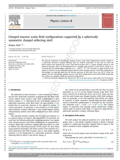 Pdf Charged Massive Scalar Field Configurations Supported By A Spherically Symmetric Charged