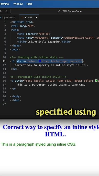 Html Coding Qanda 35 The Correct Way To Specify An Inline Style In Html