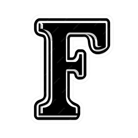 3d White Outline Black Letter F Premium Ai Generated Psd