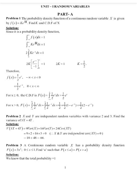 Random Variable Functions Docsity