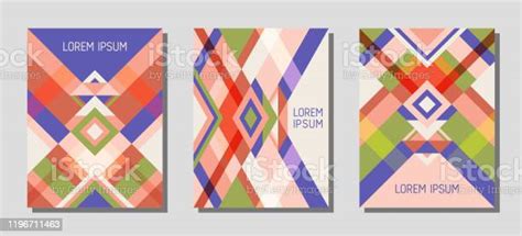 삼각형 및 줄무늬 패턴이 있는 표지 페이지 레이아웃 벡터 템플릿 기하학적 설계 마름모에 대한 스톡 벡터 아트 및 기타 이미지