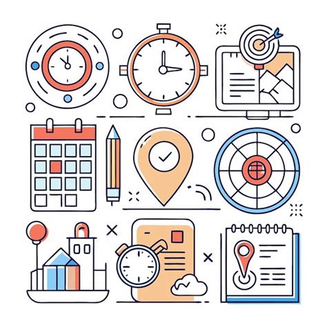 Time Management Scheduling And Planning Concept With Icons Premium Ai Generated Vector