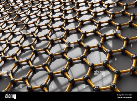 3d Rendering Of Structure Of The Graphene Or Carbon Surface Abstract Nanotechnology Hexagonal