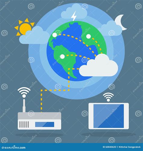Big Data Cloud Computing Concept Vector Flat Design Stock Vector Illustration Of