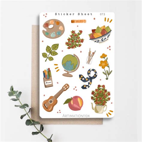 Aesthetics Bundle 5 Sticker Sticker Sheets Bullet Journal Etsy