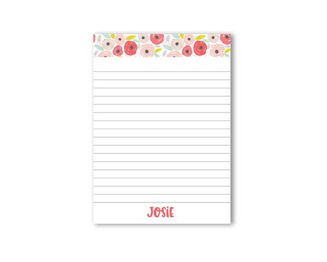 Personalized Notepad 30 Cute Notepad Lined Notepad Etsy