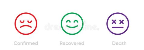 Set Of Confirmed Recovered And Death Icons Editable Vector Vector