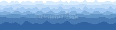 Abstract Blue Wave Patterns In Layers Of Various Shades Stock Vector Illustration Of