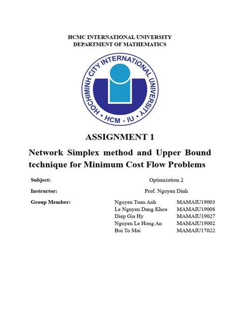 Assignment 1 Opti 2 Report Pdf Theoretical Computer Science