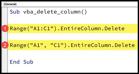 How To Delete A Column Using Vba In Excel