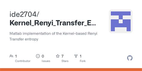 GitHub Ide2704 Kernel Renyi Transfer Entropy Matlab Implementation