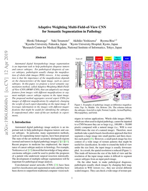 Pdf Adaptive Weighting Multi Field Of View Cnn For Semantic