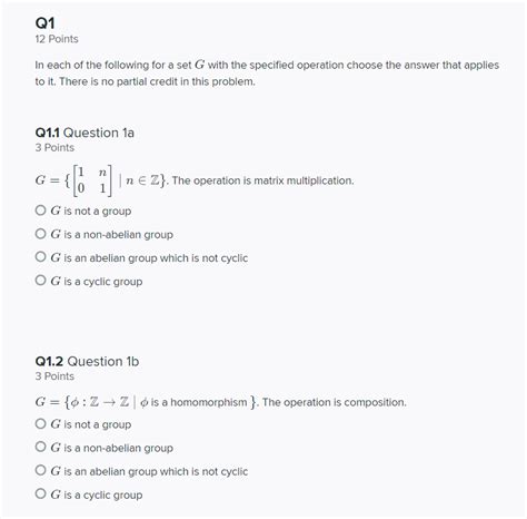 solved q1 12 points in each of the following for a set g