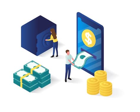 Premium Vector Online Banking Isometric Illustration