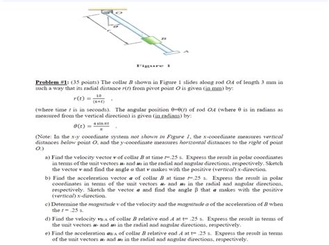 Solved Problem 1 35 Points The Collar B Shown In Figure