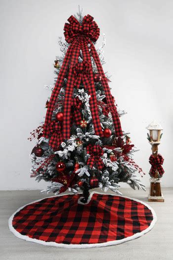 Badu Bg Украса за коледна елха Биволско карирано ленено чул Панделки за занаяти Коледни венци