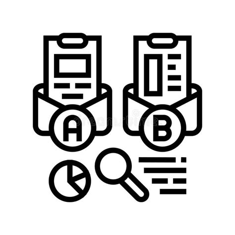 Ab Email Split Test Marketing Line Icon Vector Illustration Stock