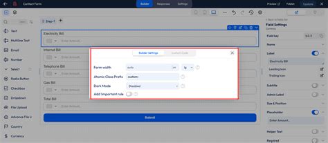 Builder Setting Bit Form
