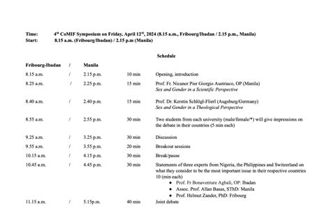 Th CoMIF Symposium Sex And Gender University Of Santo Tomas
