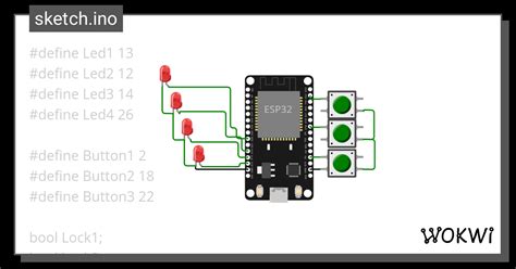 3buttons Für Led4 Wokwi Esp32 Stm32 Arduino Simulator