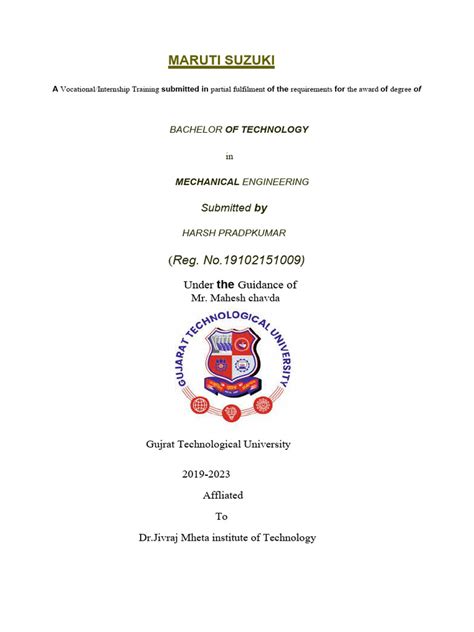 Maruti Suzuki Internship Report Download Free Pdf Iso 9000