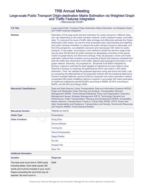 Pdf Large Scale Public Transport Origin Destination Matrix Estimation Via Weighted Graph And
