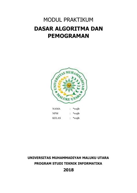 Modul Praktikum Dasar Algoritma Dan Pemograman Docx