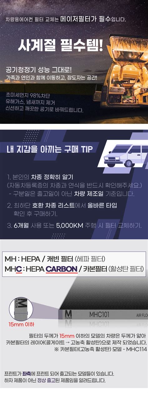 국내생산 G70 차량용 에어컨 캐빈필터 Mh104 메이저필터