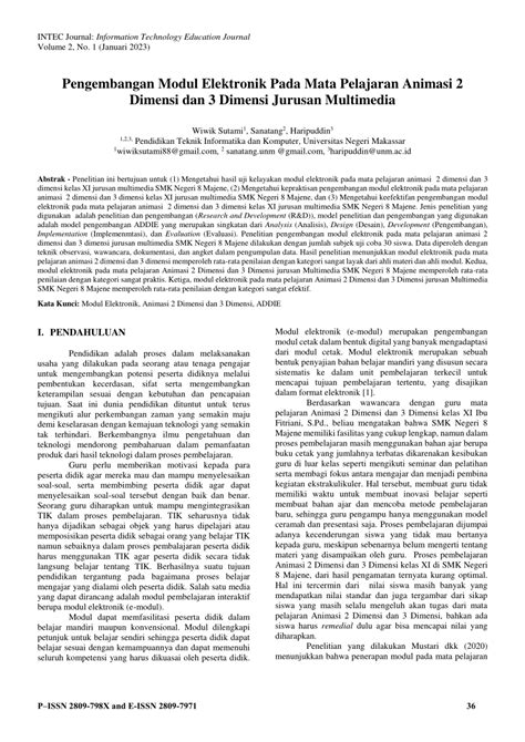 Pdf Pengembangan Modul Elektronik Pada Mata Pelajaran Animasi 2 Dimensi Dan 3 Dimensi Jurusan