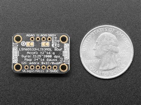adafruit lsm6ds33 lis3mdl 9 dof imu with accel gyro mag