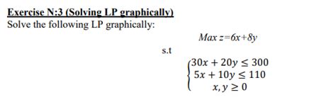 Solved Exercise N3 Solving Lp Graphically Solve The