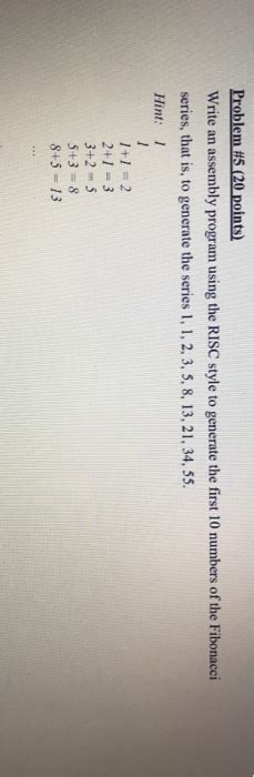 Solved Problem 5 20 Points Write An Assembly Program