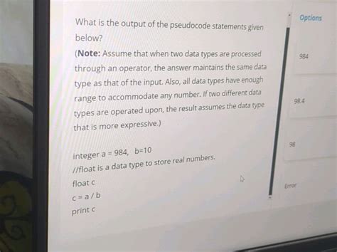 What Is The Output Of The Pseudocode StudyX