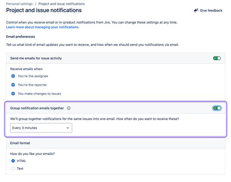 Ability To Manage Batched Email Notifications In Jira