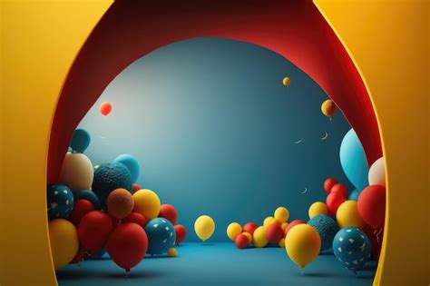 Красочный фон дня рождения с воздушными шарами и местом для текста