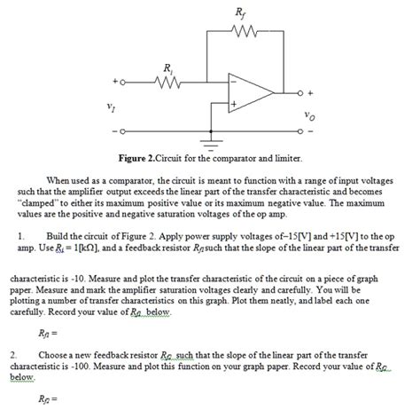 SOLVED Figure Circuit For The Comparator And Limiter When Used As A Comparator The Circuit