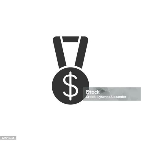 플랫 스타일의 달러 아이콘메달 흰색 고립 된 배경에 돈 상 트로피 벡터 그림입니다 지폐 지폐 비즈니스 개념입니다 Championship에 대한 스톡 벡터 아트 및 기타