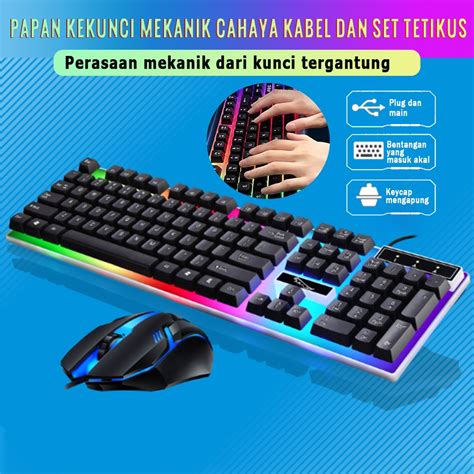 Jual Keyboard Mouse Gaming Set G21B RGB Mechanical USB Cable Paket Keyboard Gaming Dan Mouse