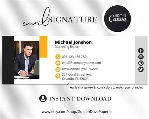Email Signature Template With Picture Gmail Signature Template Outlook Email Signature Business