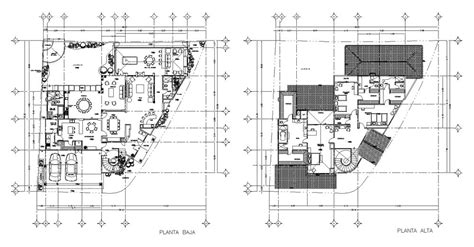 Planos De Casa De Dos Pisos En Autocad Dwg Dwgautocad