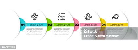 세트 라인 이슬람 주전자 전통적인 카펫 스타와 초승달과 묵주 구슬 종교 비즈니스 인포그래픽 템플릿입니다 벡터 0명에 대한 스톡 벡터 아트 및 기타 이미지 Istock