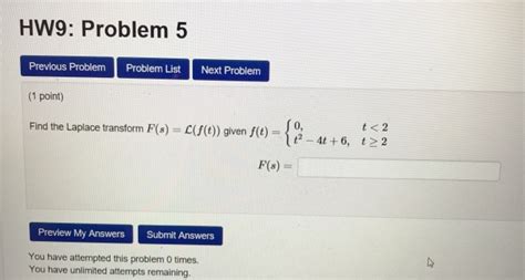 Solved Hw9 Problem 5 Previous Problem Problem List Next
