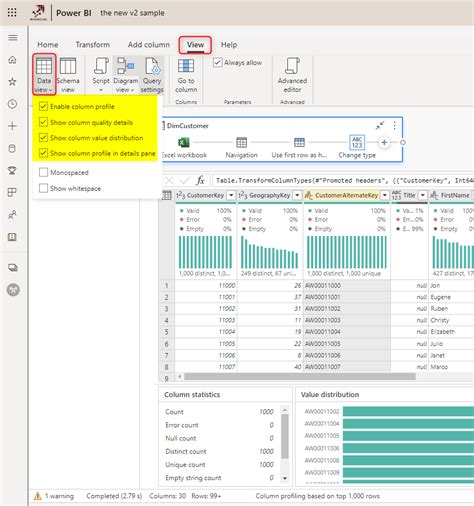 Know Your Data Better By Column Profiling In Power Bi Using Power Query