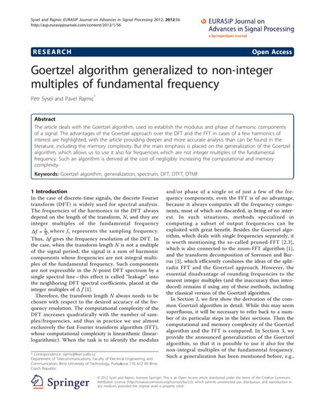 goertzel algorithm generalized to non